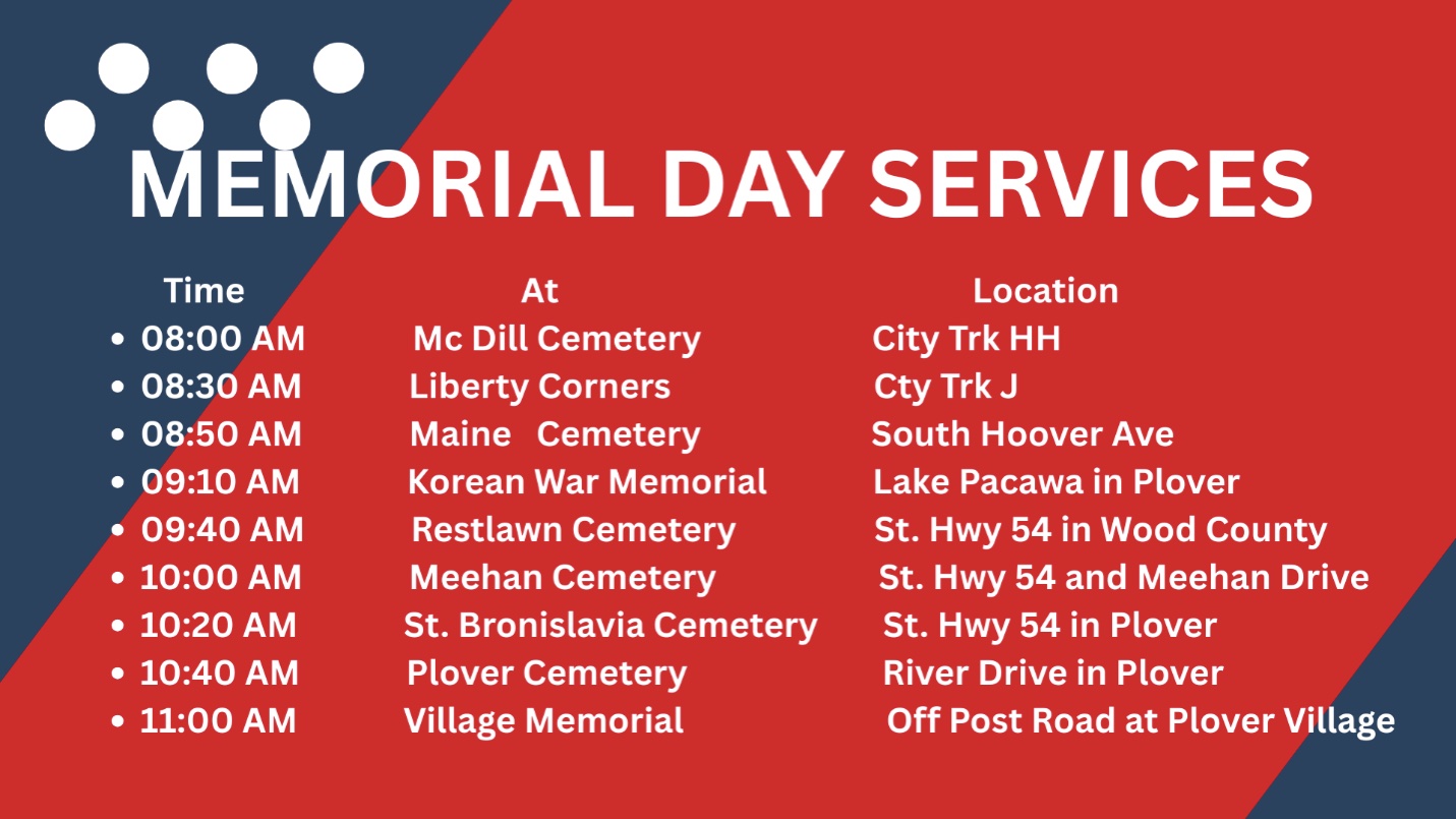 Memorial Day Events | VFW Plover Post 10262